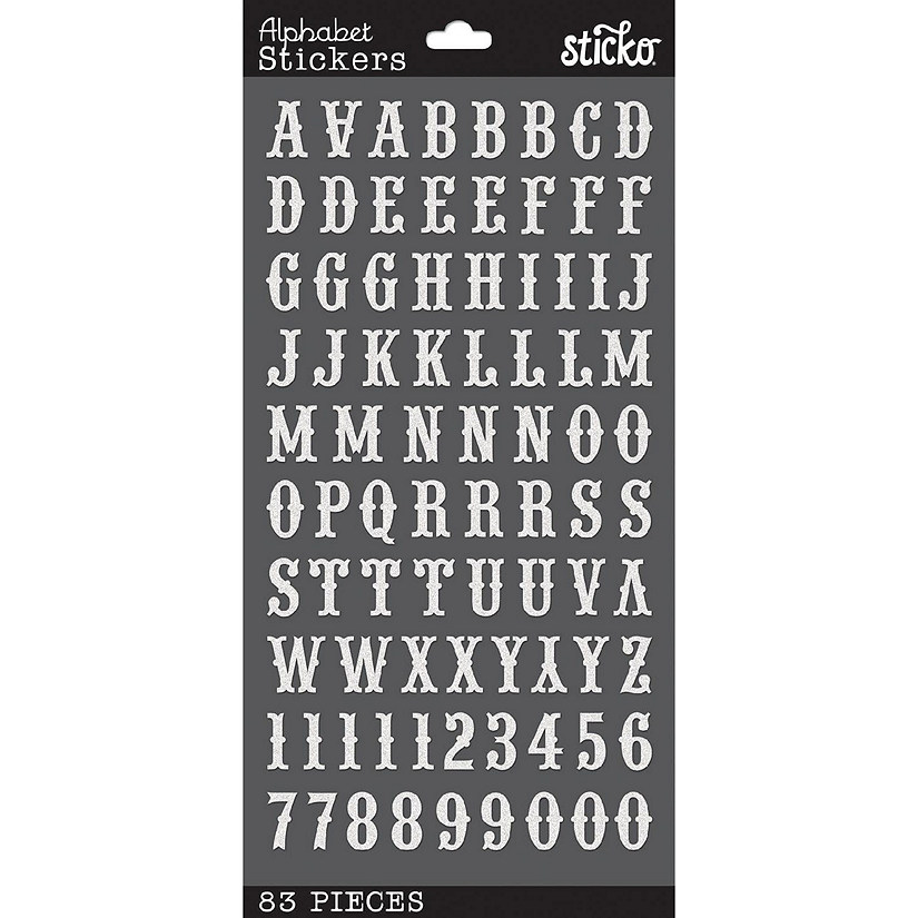 Sticko Alphabet Stickers-Carnival White Glitter
