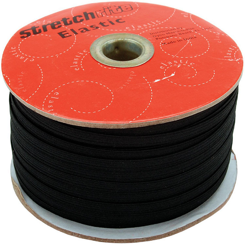 Stretchrite Braided Elastic .25"X100yd-Black | Oriental Trading