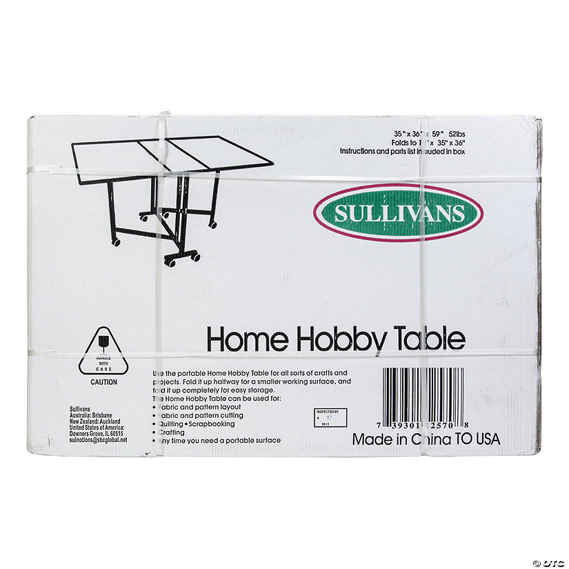 Sullivans Home Hobby Table - 36"X36"X59.5" | Oriental Trading