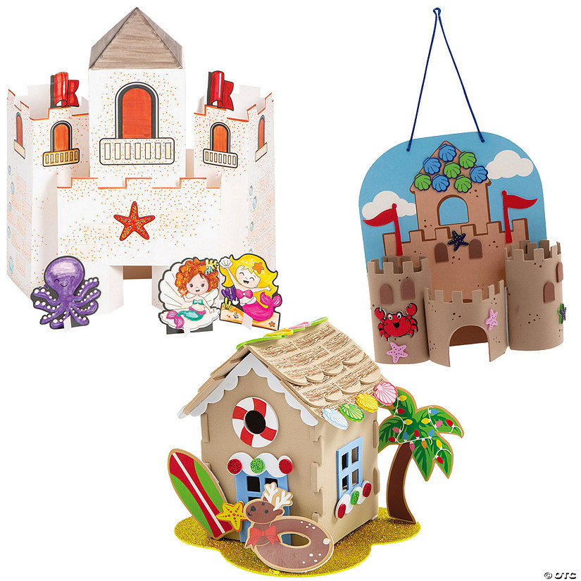 Summer Sand Castle Craft Kit Assortment - Makes 36