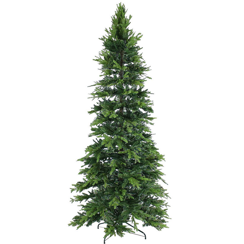 Sunnydaze Indoor Artificial Unlit Slim Christmas Tree with Metal Stand ...