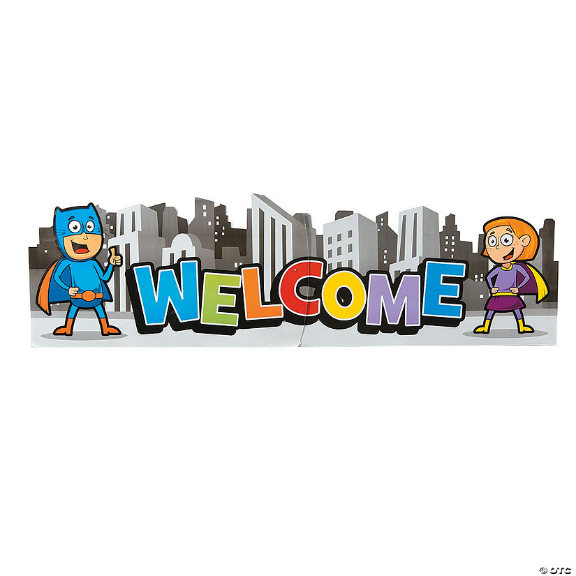 Superhero Welcome Banner Jointed Wall Decoration | Oriental Trading