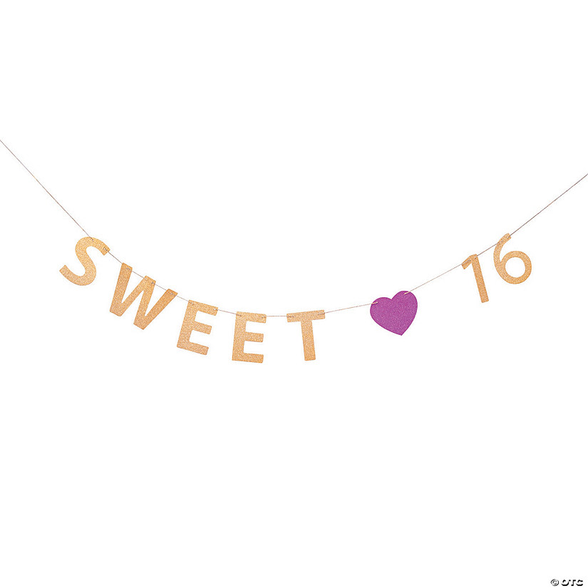 Sweet 16 Glitter Banner - Discontinued