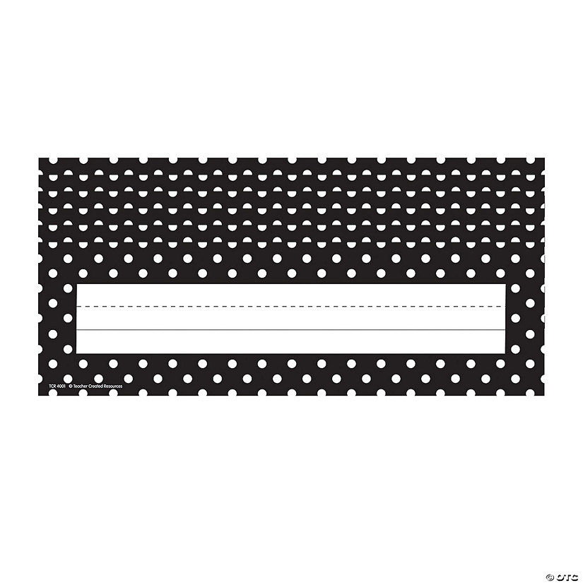 Teacher Created Resources Black Polka Dots Flat Name Plates, 36 Per ...