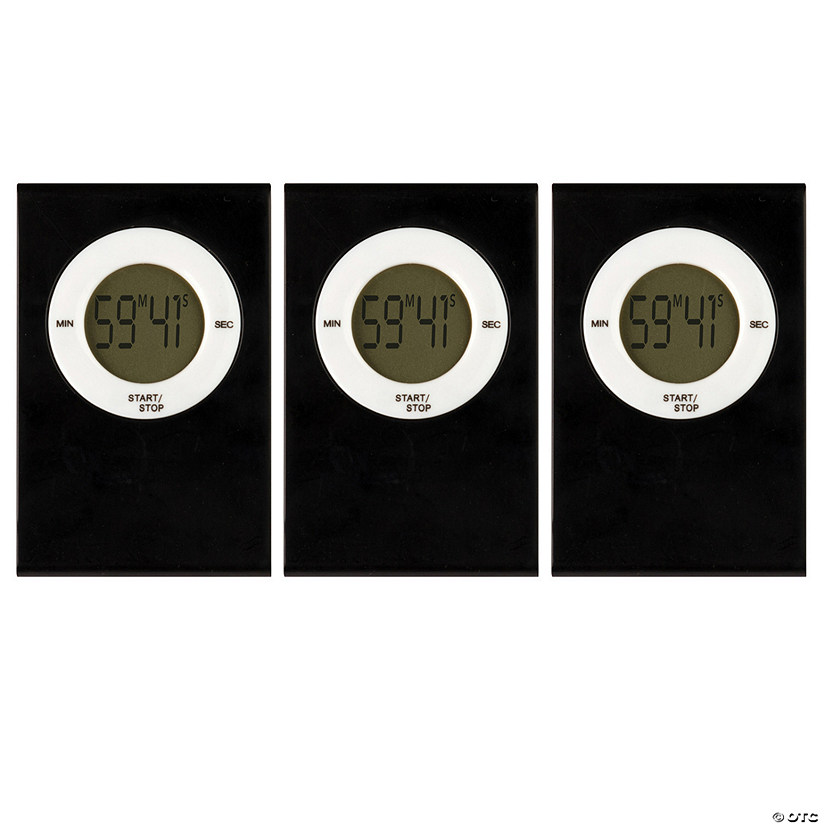Teacher Created Resources Magnetic Digital Timer, Black, Pack of 3