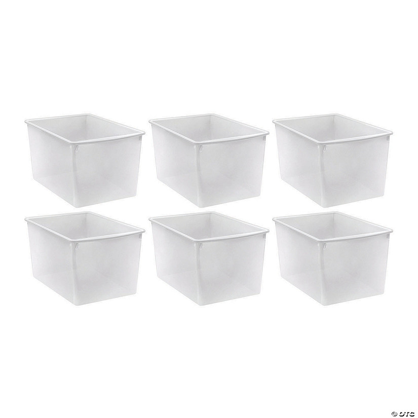 Teacher Created Resources® Plastic Multi-Purpose Bin, Clear, Pack of 6 ...
