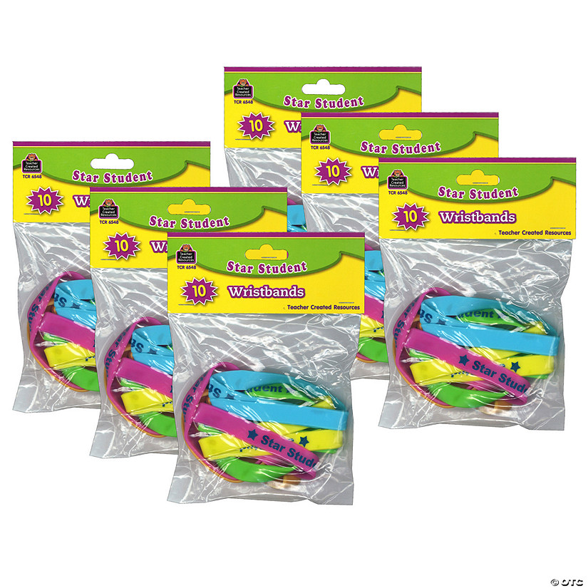 Teacher Created Resources Star Student Wristbands, 10 Per Pack, 6 Packs ...