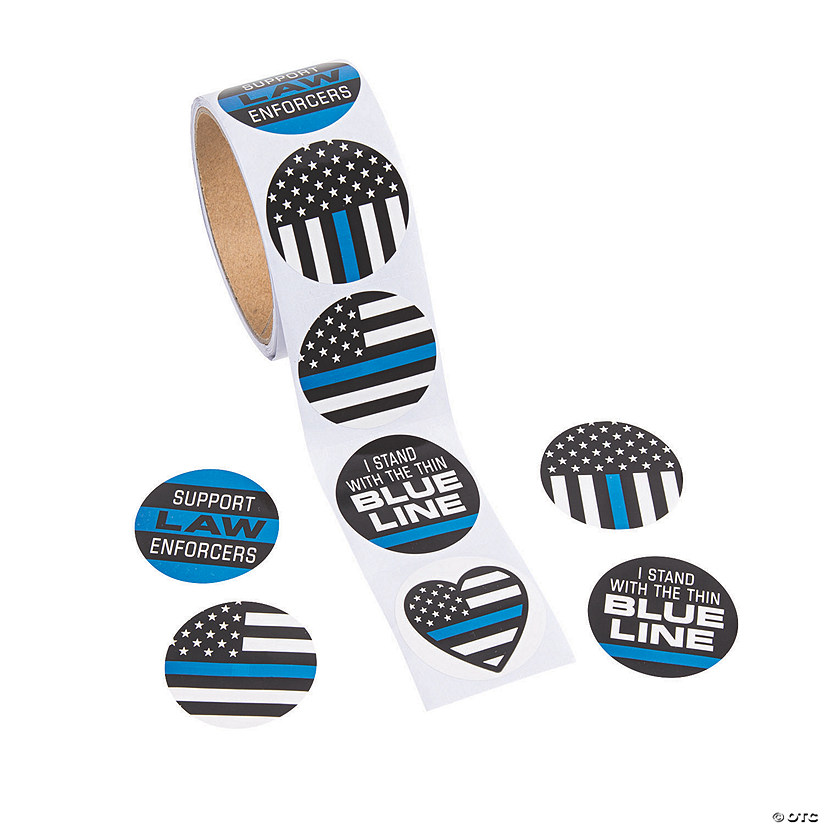 Thin Blue Line Sticker Rolls | Oriental Trading
