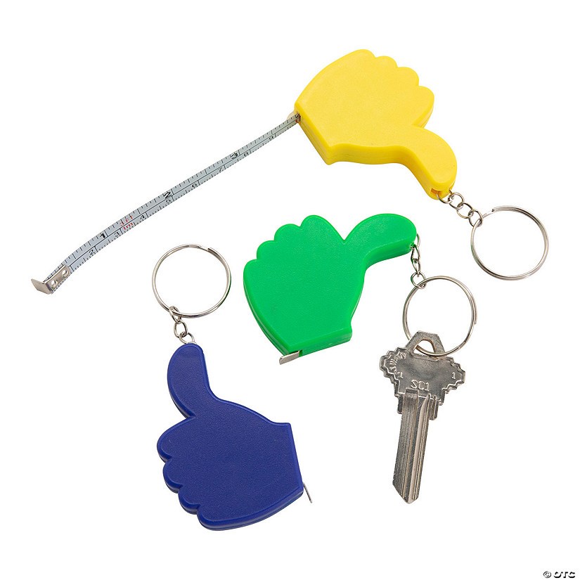 Thumbs Up Tape Measure Keychains - 12 Pc. - Discontinued