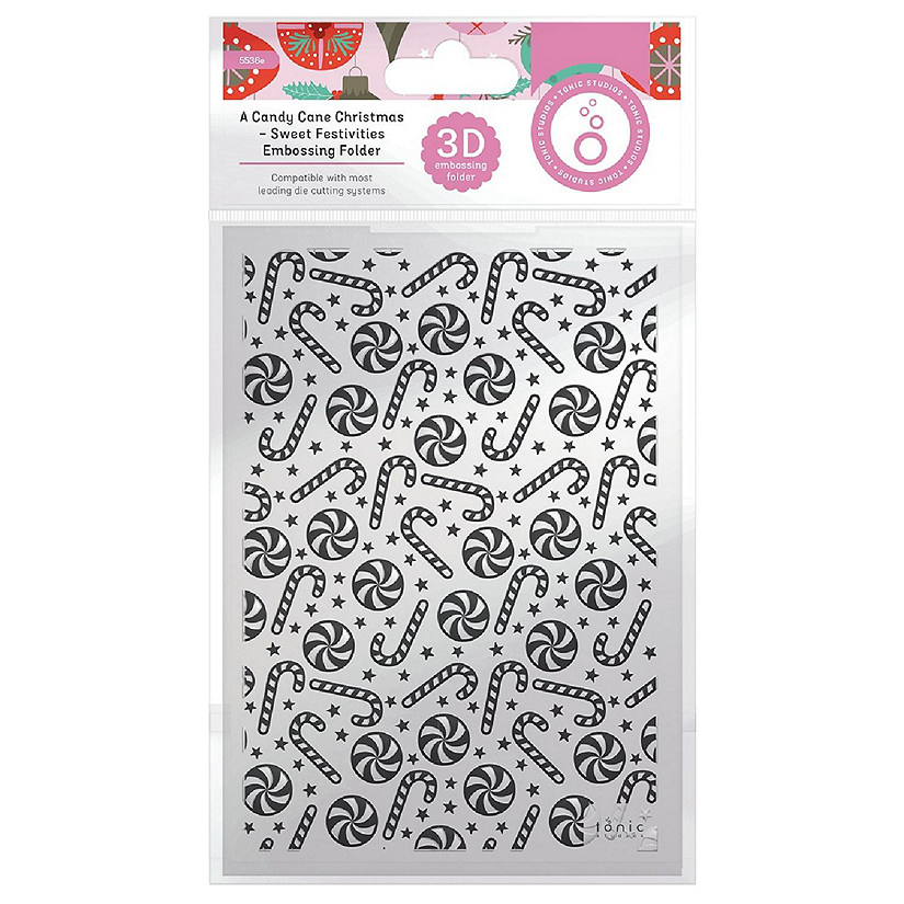 Tonic Studios 3D Embossing Folder-A Candy Cane Christmas | Oriental Trading