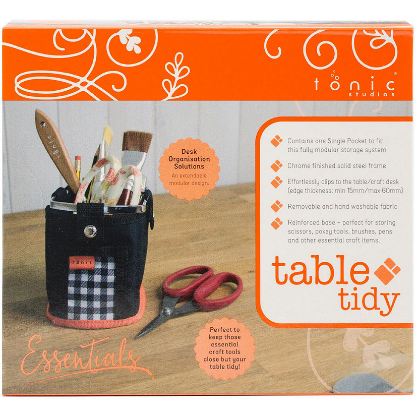 Tonic Studios Table Tidy Single Pocket-Black/ Orange | Oriental Trading