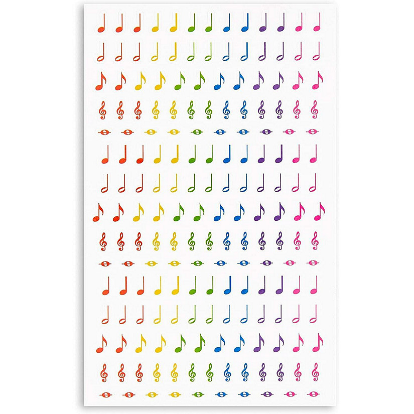 Total 3000-Piece Music Note Stickers, Sticker Sheets (Rainbow, 18 ...