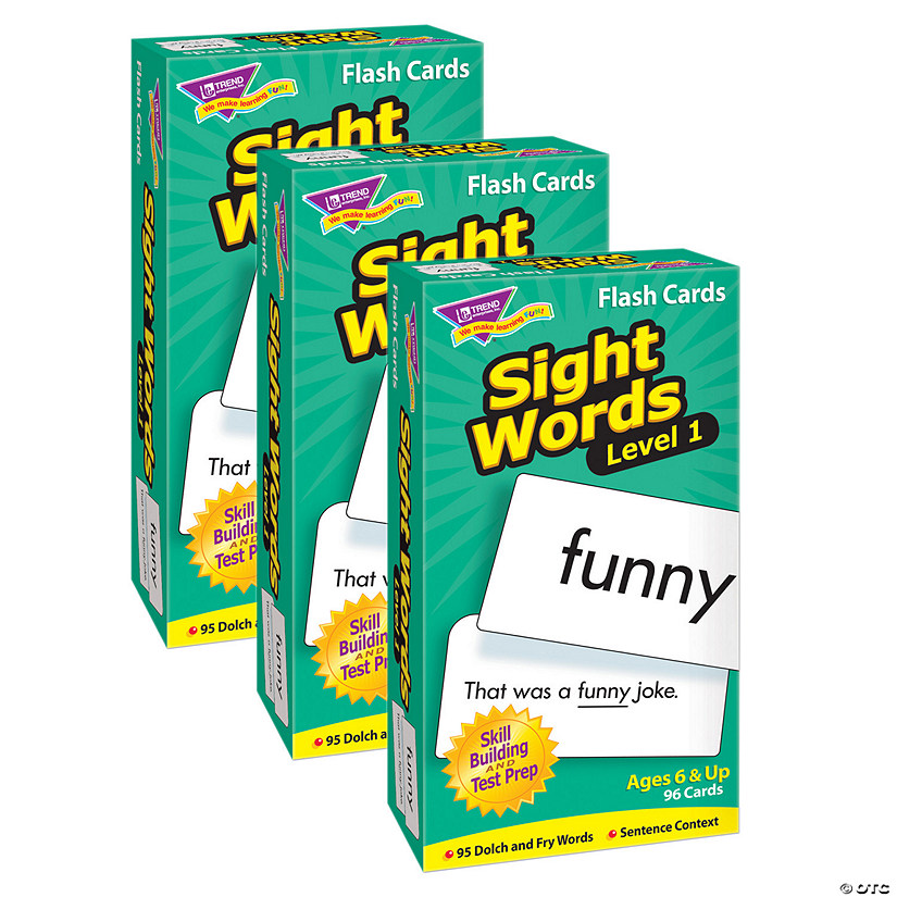 TREND Sight Words Level 1 Skill Drill Flash Cards, 3 Packs