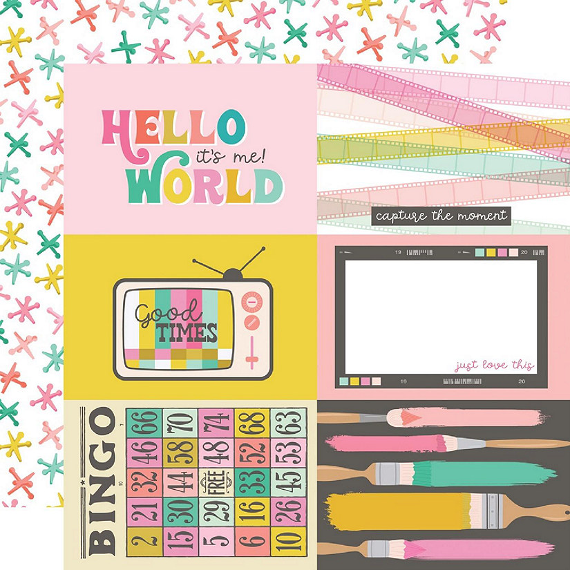 True Colors Double-Sided Cardstock 12"X12"-4X6 Elements | Oriental Trading
