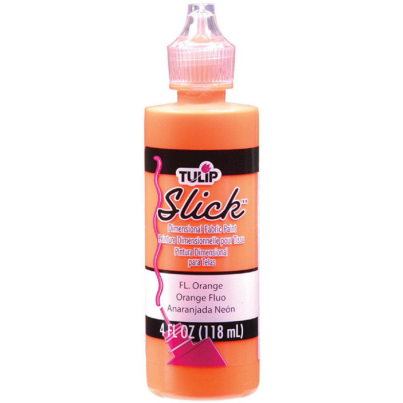Tulip Dimensional Fabric Paint 4oz-Slick - Orange Fluorescent Orange ...