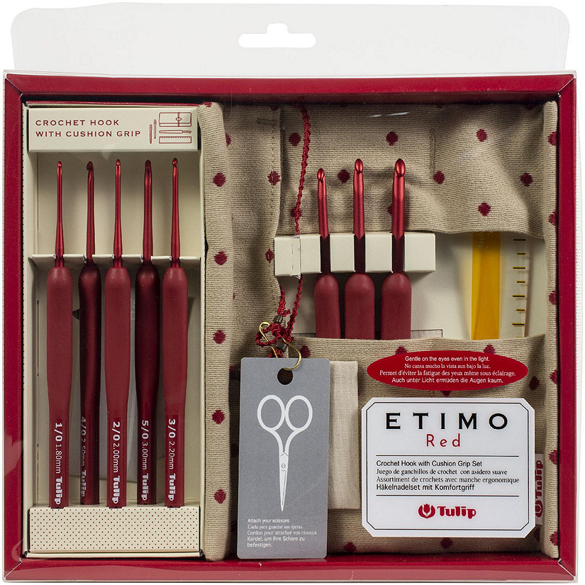 Tulip Etimo Red Crochet Hook W/ Cushion Grip Set | Oriental Trading