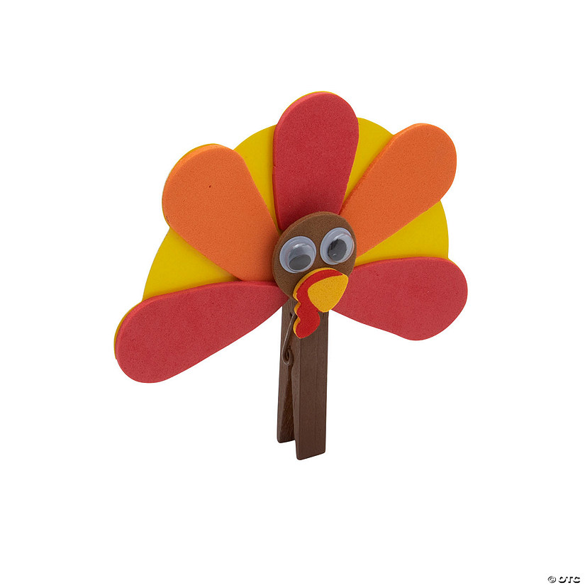 Turkey Clothespin Craft Kit - Makes 12