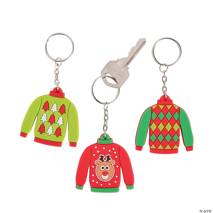 Ugly Sweater Keychains - 12 Pc. - Discontinued