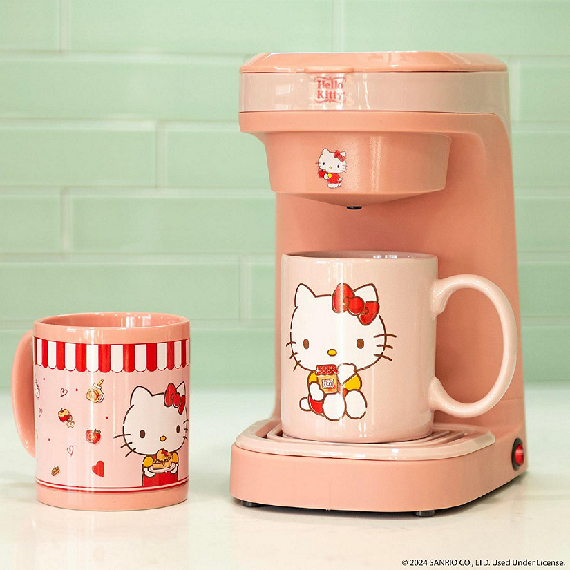 Uncanny Brands Hello Kitty Single Cup Coffee Maker Gift Set with 2 Mugs - Kitchen Appliance ...