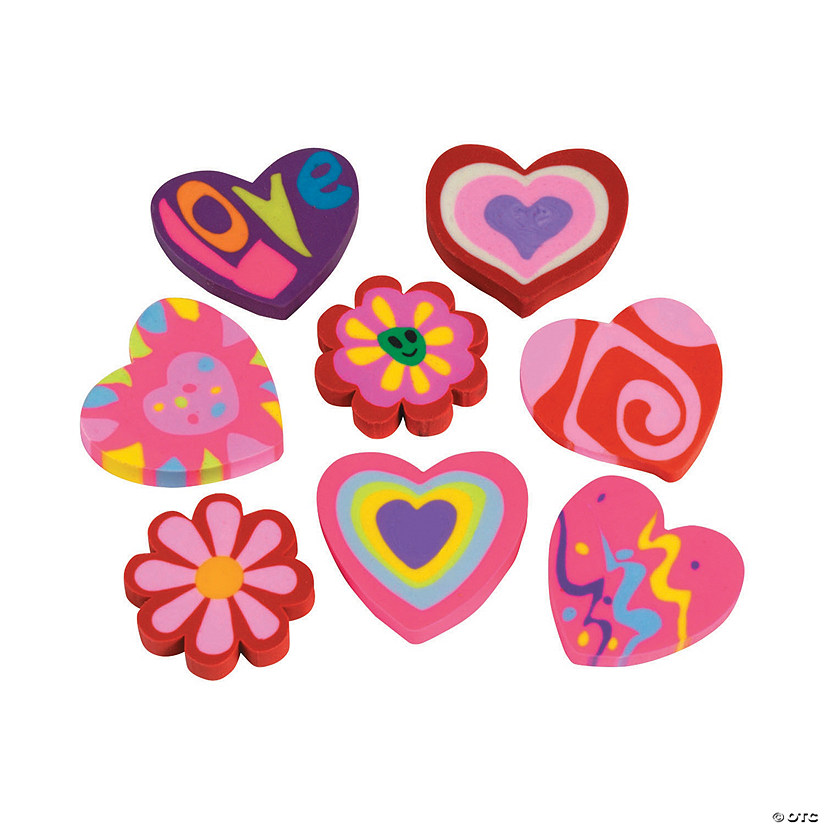 Valentine Heart-Shaped Erasers - Discontinued