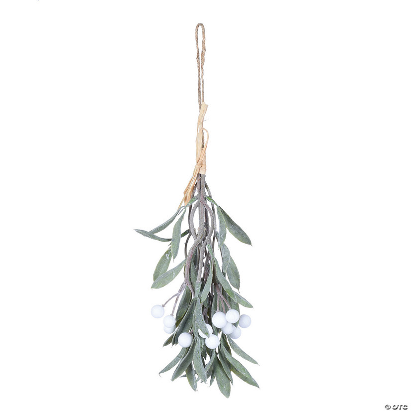 Vickerman 10.5" Green Artificial Mistletoe with White Berries, 4 per ...