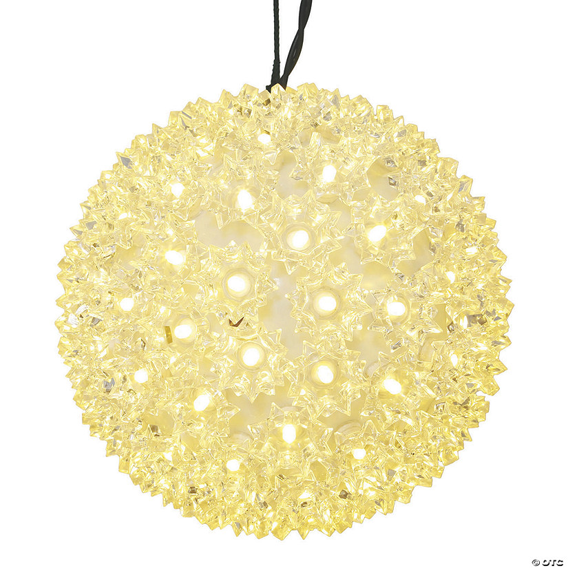 Vickerman 10" White LED Starlight Sphere Lighted Hanging Decor ...