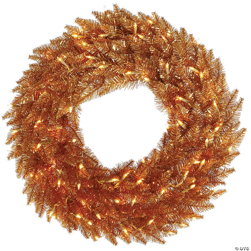 Vickerman 24" Copper Wreath Featuring Clear Lights
