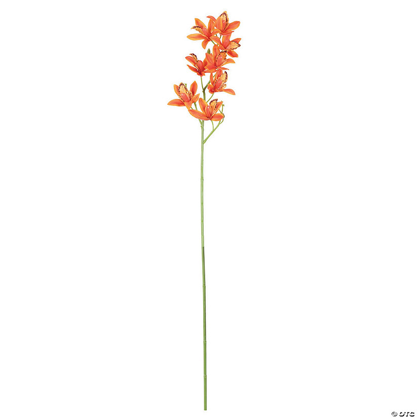 Vickerman 32" Artificial Orange Orchid Stem, 6PC | Oriental Trading