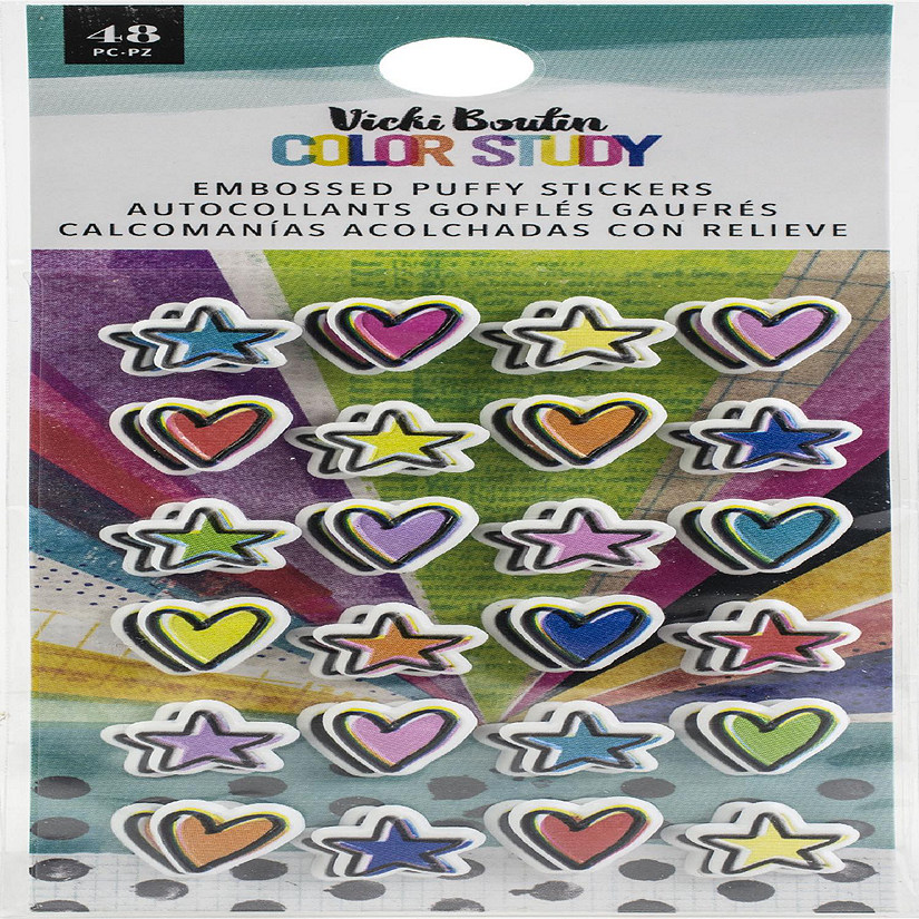 Vicki Boutin Color Study Embossed Puffy Stickers 48/Pkg | Oriental Trading
