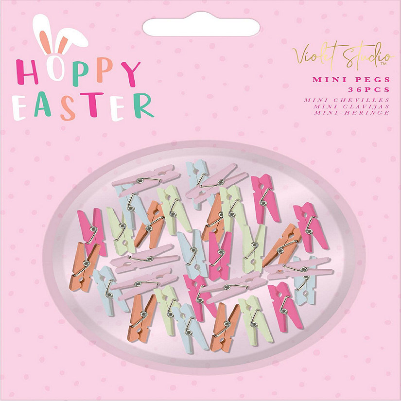 Violet Studio Mini Pegs 36/Pkg-Hoppy Easter | Oriental Trading