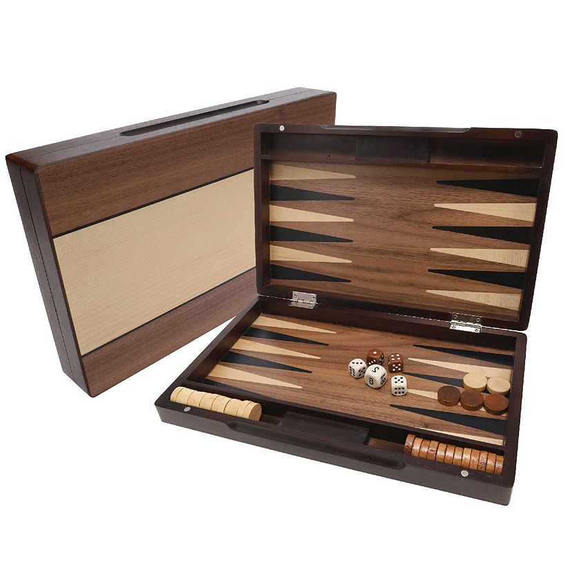 WE Games Backgammon Set with Walnut Stain Wood Case - 12 in. | Oriental ...
