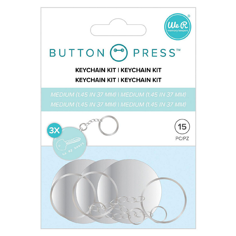 We R Memory Keepers Button Press Backer Key-chain-Kit Makes 3 (15 pieces) 661074 | Oriental Trading