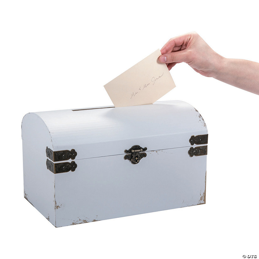 White Distressed Vintage Wedding Card Box - Discontinued