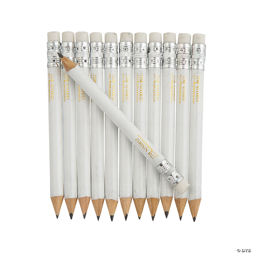 White Mini Pencils - 24 Pc. | Oriental Trading
