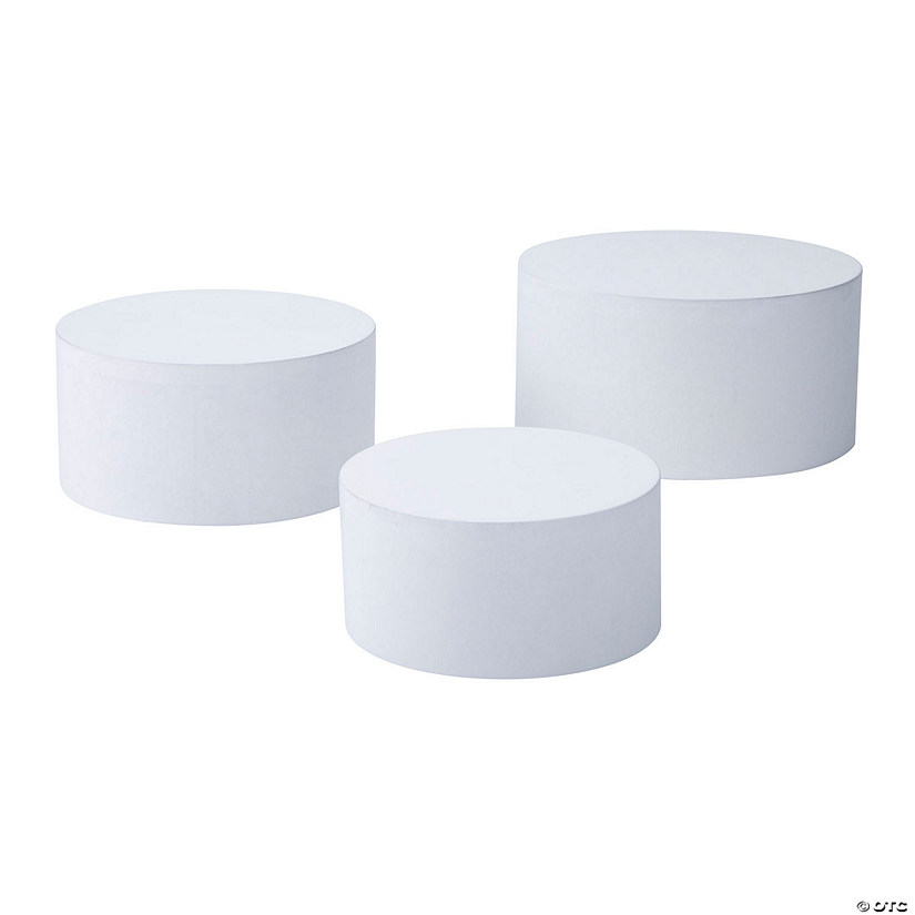 White Round Buffet Riser Set - 3 Pc. | Oriental Trading