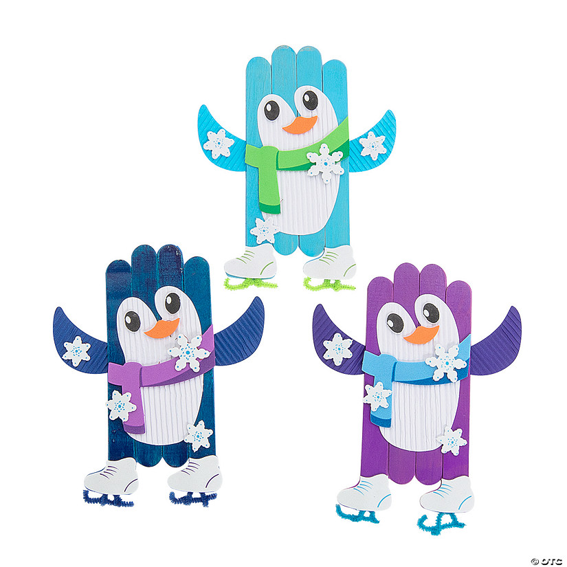 Winter Penguin Craft Stick Craft Kit - Makes 12