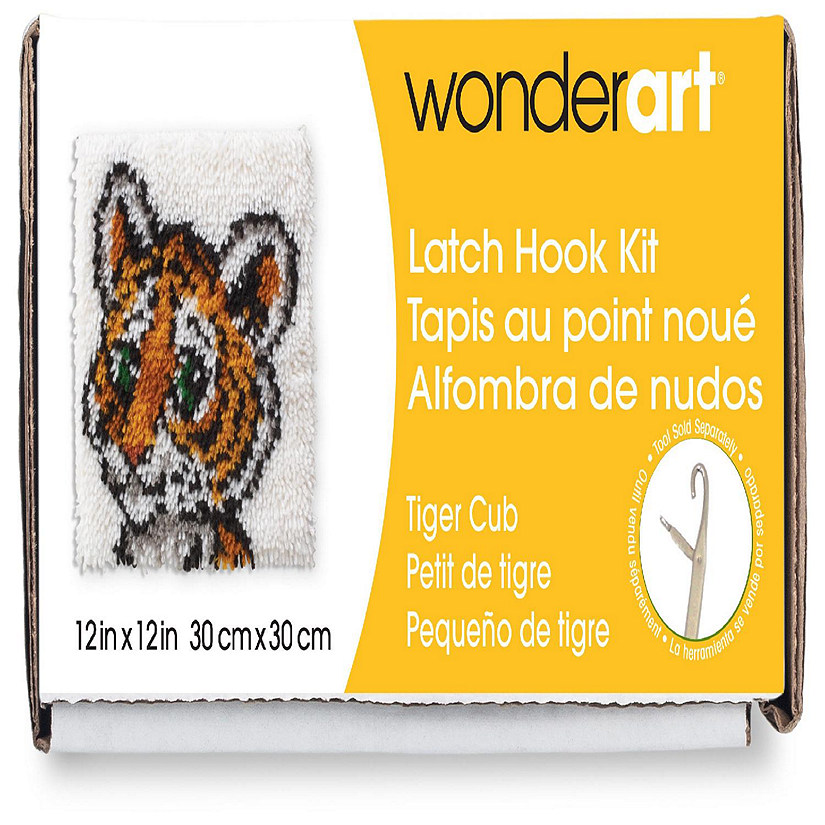 Wonderart Latch Hook Kit 12"X12"-Tiger Cub | Oriental Trading