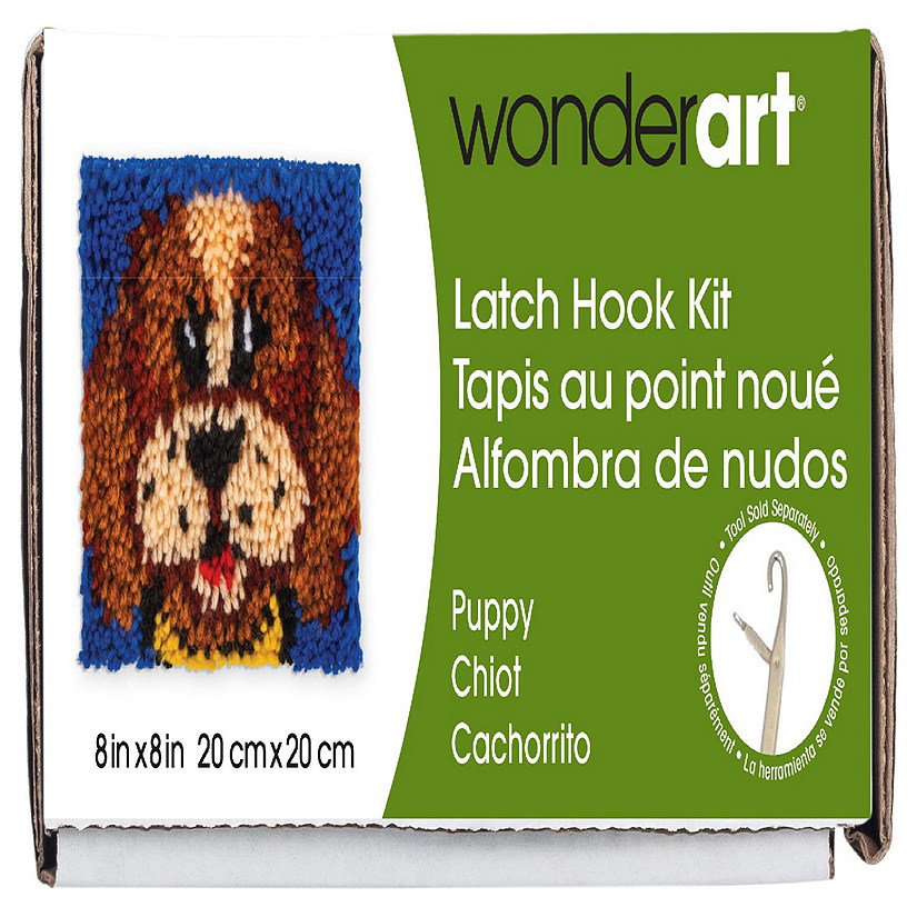 Wonderart Latch Hook Kit 8"X8"-Puppy | Oriental Trading