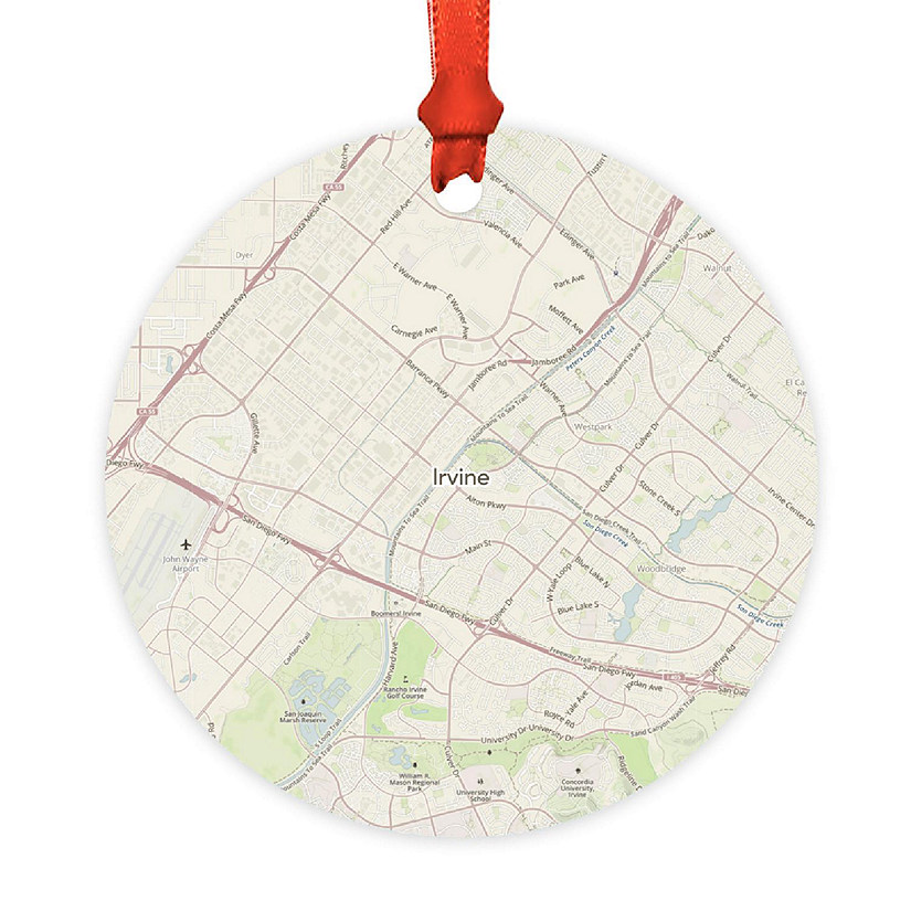 Wood MD Ornament Irvine, California Map | Oriental Trading