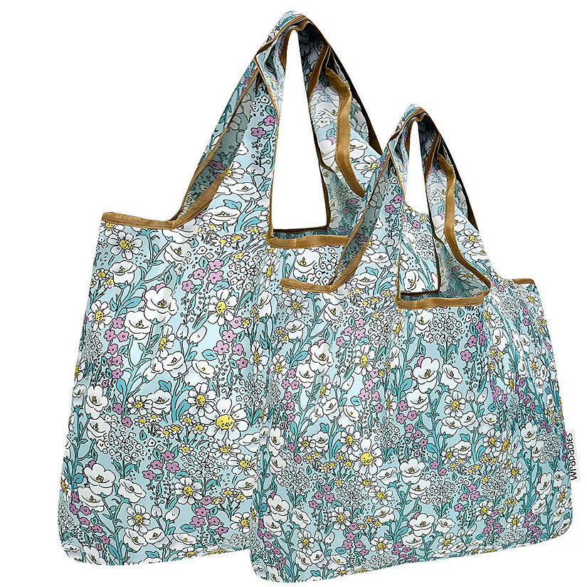 Wrapables Large & Small Nylon Reusable Grocery Bags, Set 2, Spring ...