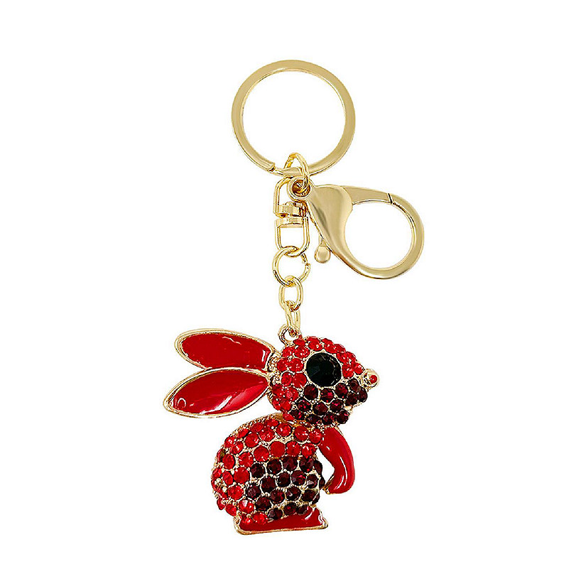 Wrapables Rhinestones rabbit key chains / Red | Oriental Trading