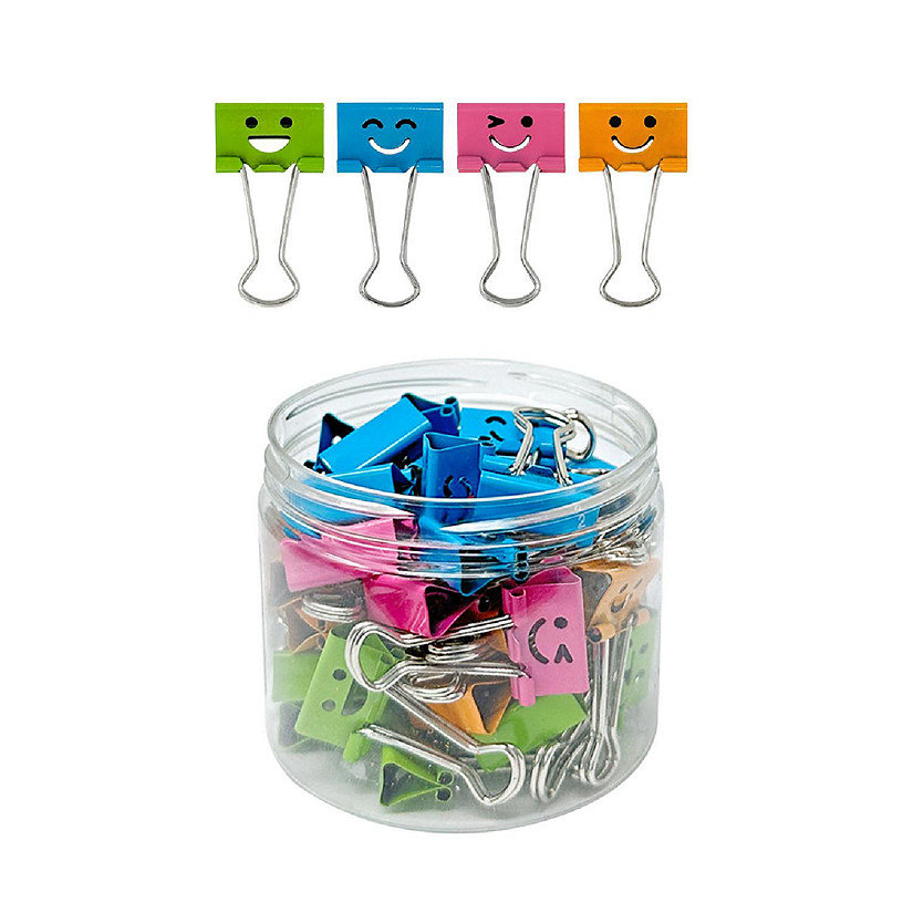 Wrapables Smiley Face Small Binder Clips, Small (Set of 40) | Oriental ...