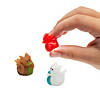 1/2" Micro Winged Dragon Brown, Red & White Rubber Ducks - 24 Pc.
