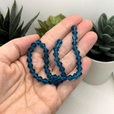 1 Strand 6x6mm Blue Bicone Beads | Oriental Trading