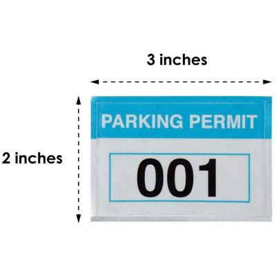 100-Pack 1-100 Reflective Sequentially Numbered Parking Permit Stickers ...