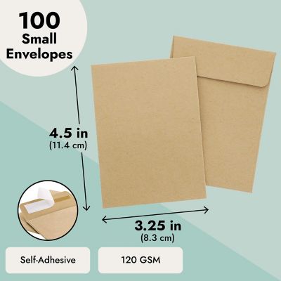 100 Pack Small Seed Saving Envelopes - 4.5x3.25 Self Adhesive Blank ...