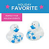 2" Snowflake Blue & Silver Glitter Sparkle Rubber Ducks - 12 Pc.