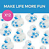 2" Snowflake Blue & Silver Glitter Sparkle Rubber Ducks - 12 Pc.