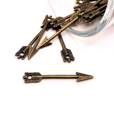 20 Pcs Bronze Arrow Charms