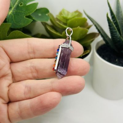 20 Pcs Purple Quartz with Chakra Stones